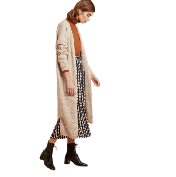 FRNCH | Sweaters | Frnch Paris Beige Oversized Knit Cardigan Duster ...